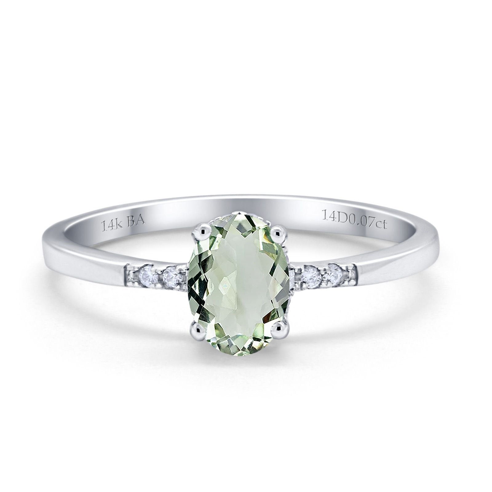 Green Amethyst Engagement Ring