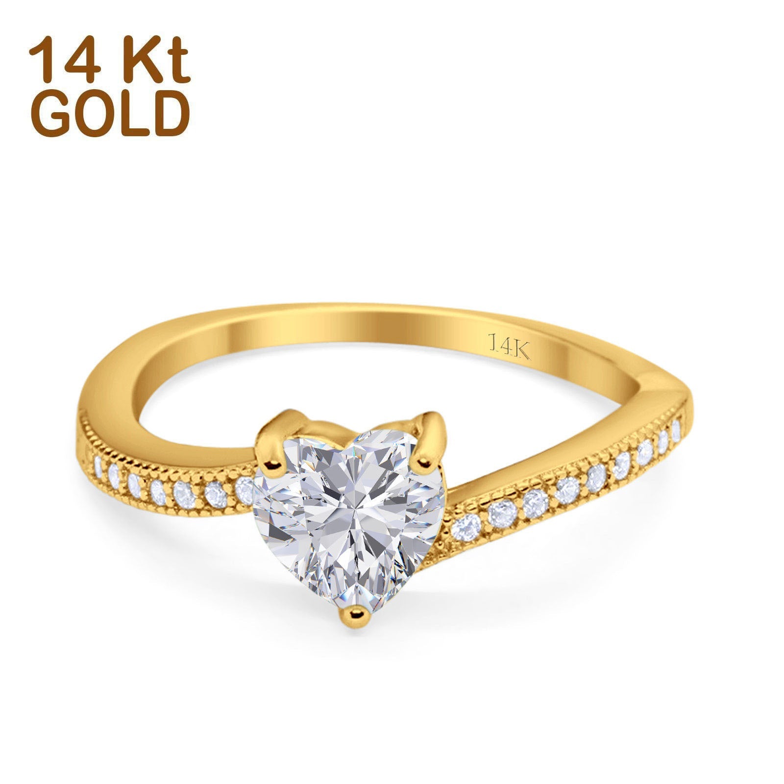 Gold Heart Promise Rings