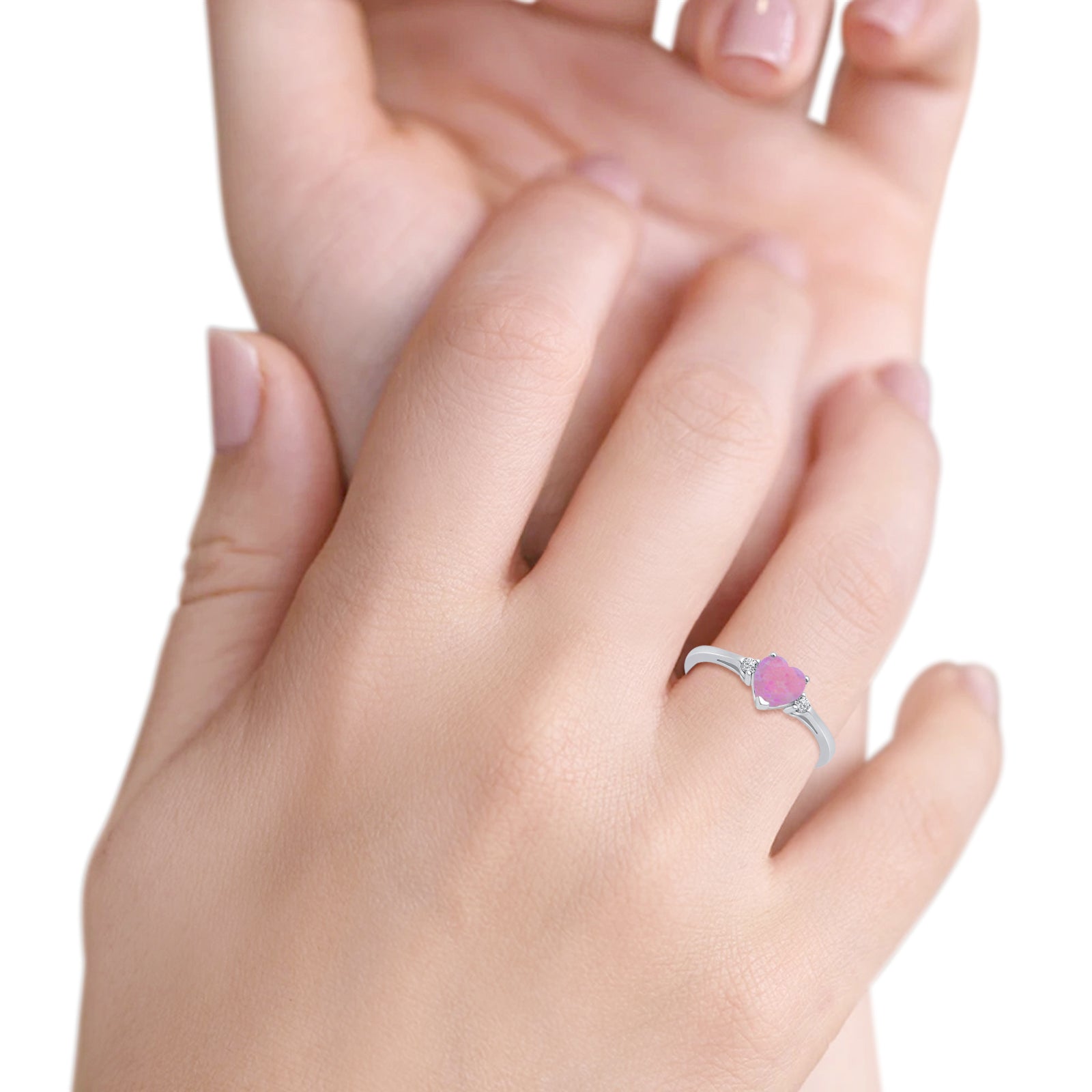 Pink Opal Engagement Ring